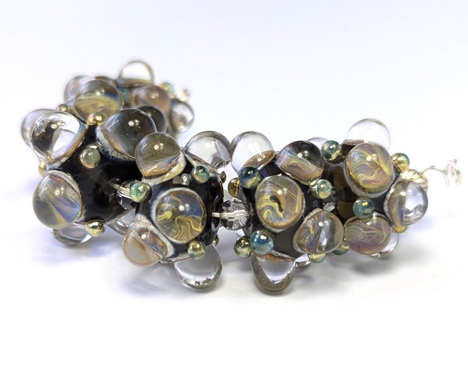 6 Ceylon Brown Storm Beads Handmade by Pendragonfyre - Etsy