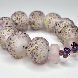 Etched Peruvian Violet Romantic Glass Frit Bead Set by Pendragonfyre - Etsy