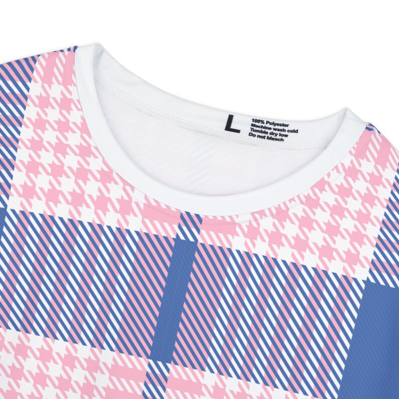 Barbie Aesthetic Tops Pink and Blue Plaid / Tartan Cross Stitch Pattern ...