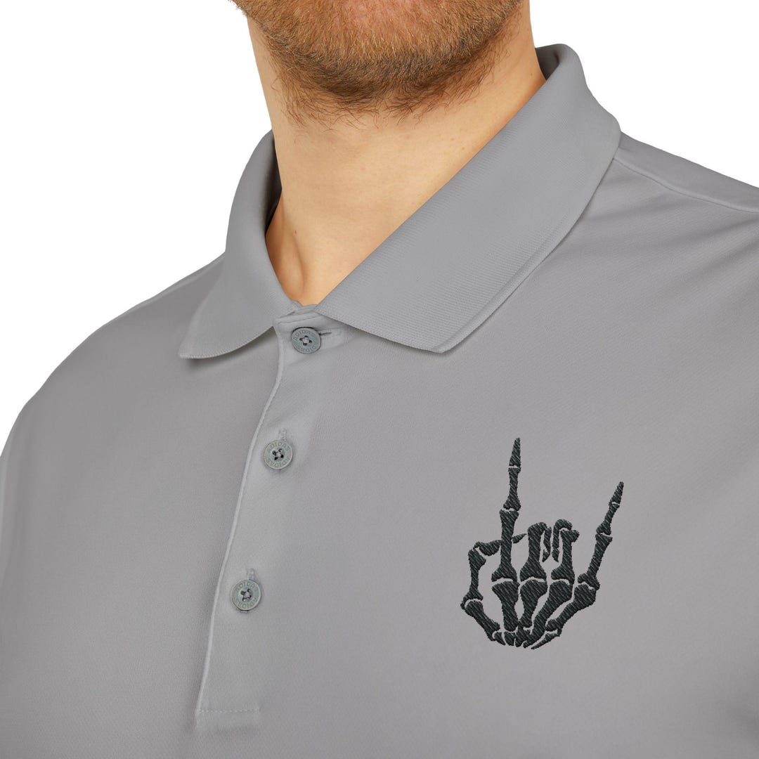 Adidas Halloween Skeleton Hand Embroidered Polo Shirt, Skeleton ...