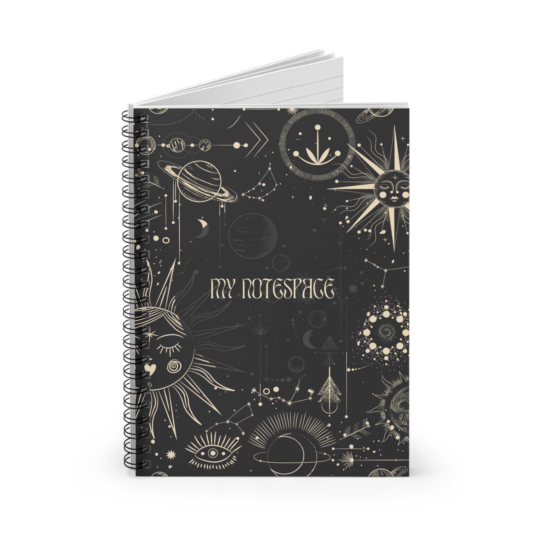 Floral Aesthetic Notebook Cover: Diary Flower Space Spiral Notebook ...