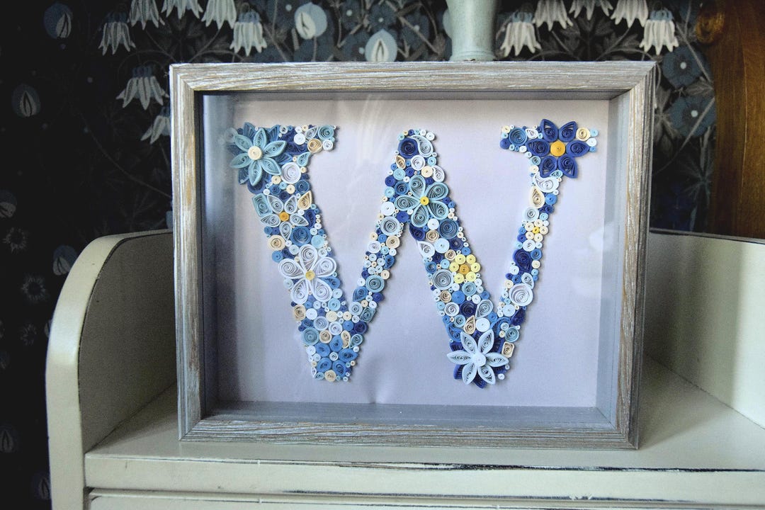 Custom Paper Quilled Initial Letter – Handmade Monogram Wall Art ...