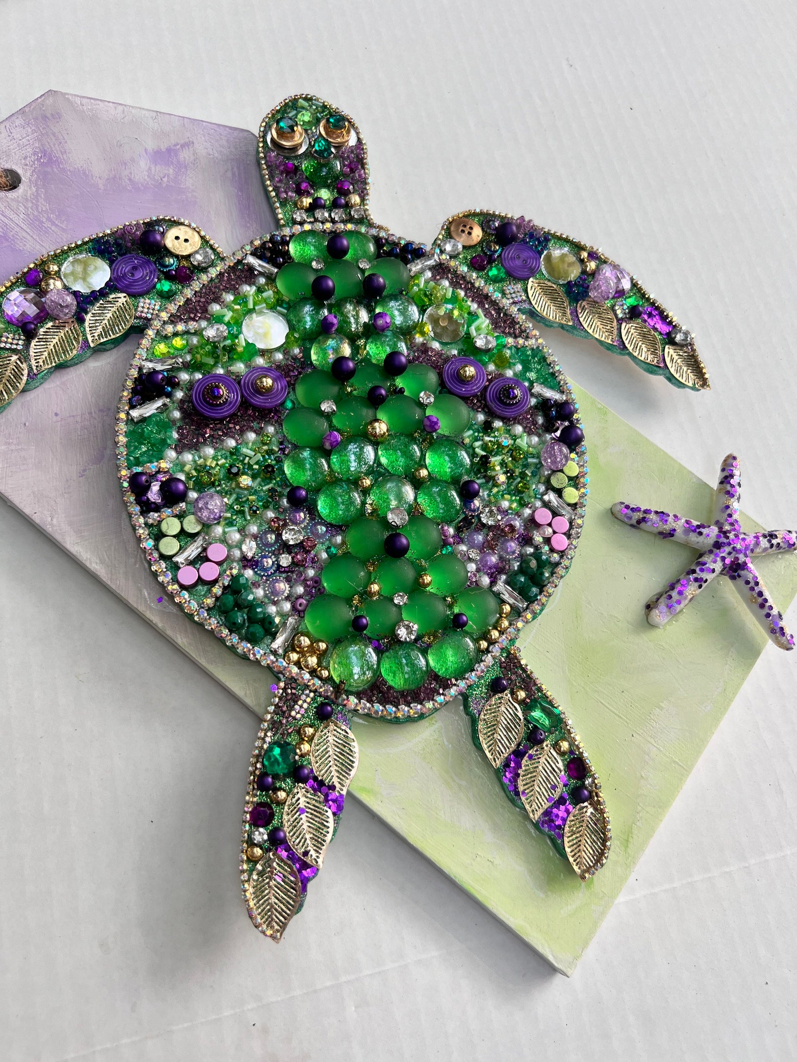 Jewel Encrusted Sea Turtle Wall Hanging Beach Home Deco Gift - Etsy