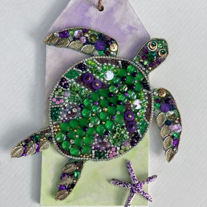 Jewel Encrusted Sea Turtle Wall Hanging Beach Home Deco Gift - Etsy