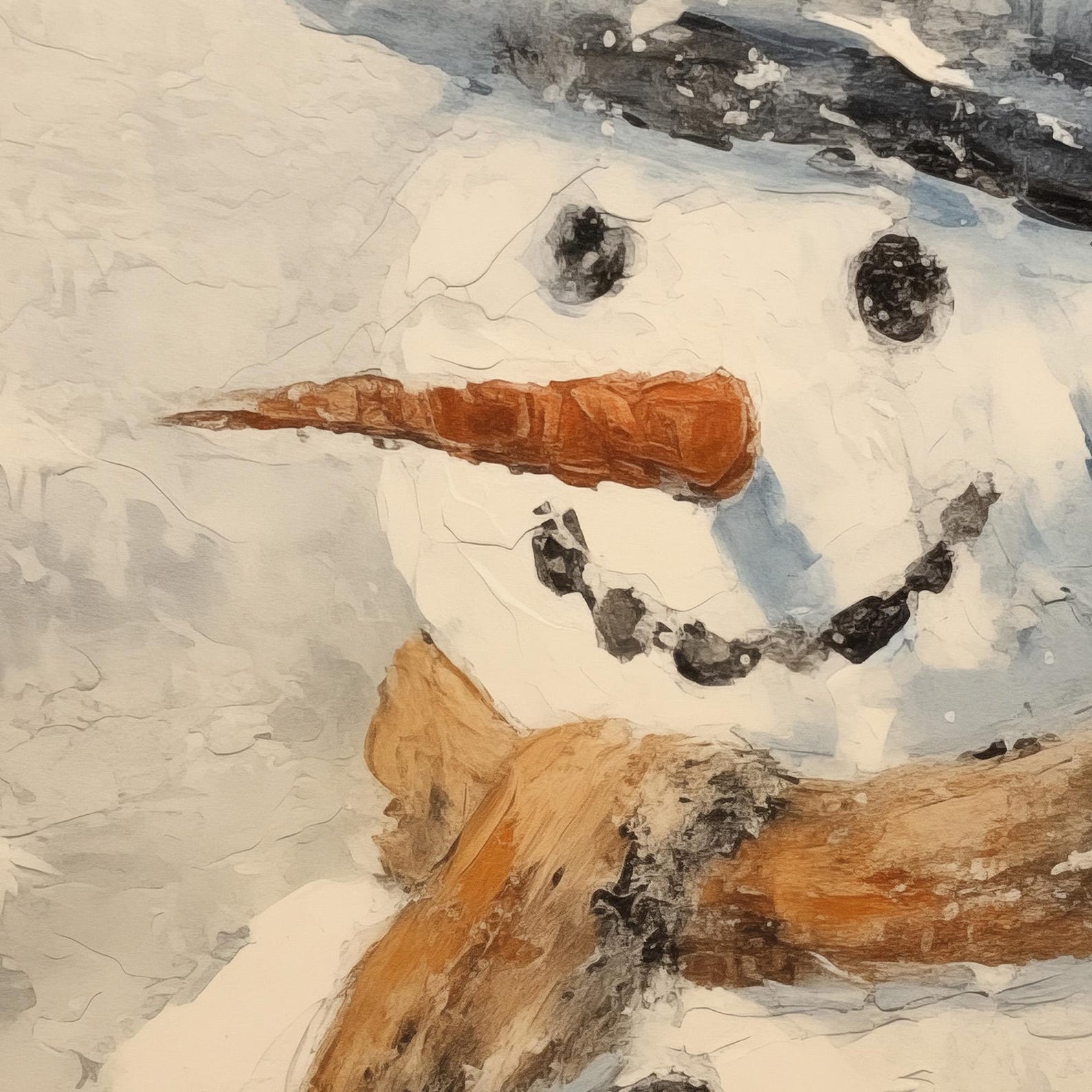 Snowman Art Print, Printable Winter Wall Art, Rustic Farmhouse Painting ...