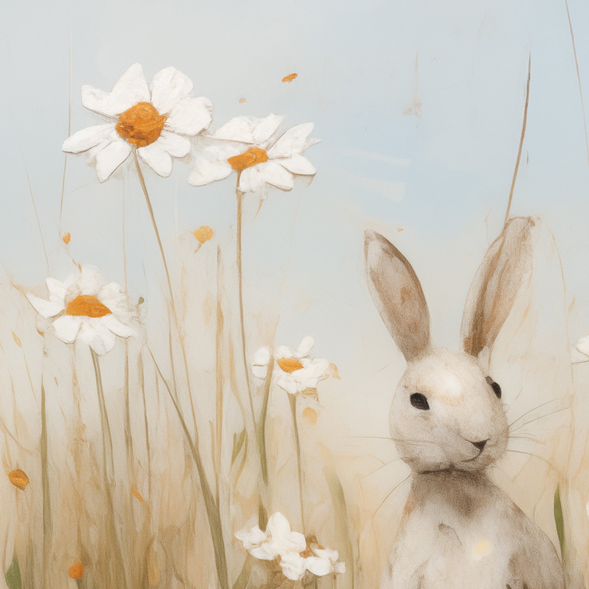Frame TV Art Cute Bunnies in a Spring Wildflower Field, Easter Bunny ...
