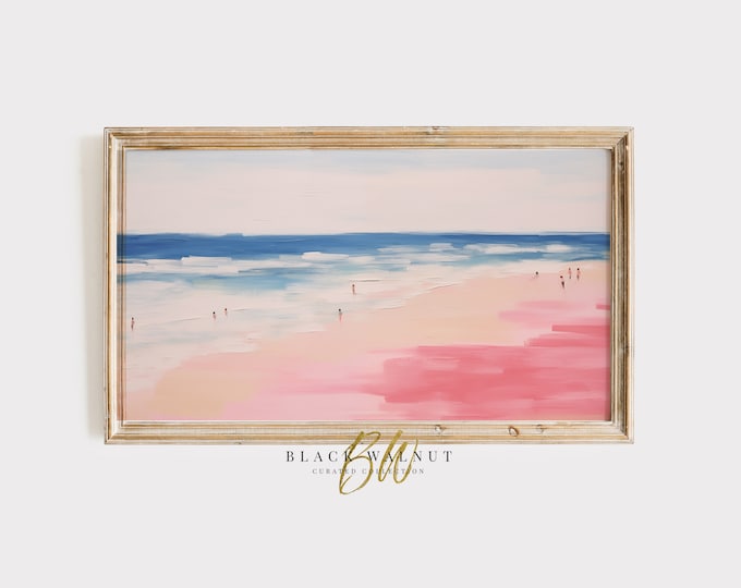 Ocean Beach Frame TV Art, Seascape Painting Instant Digital Download ...