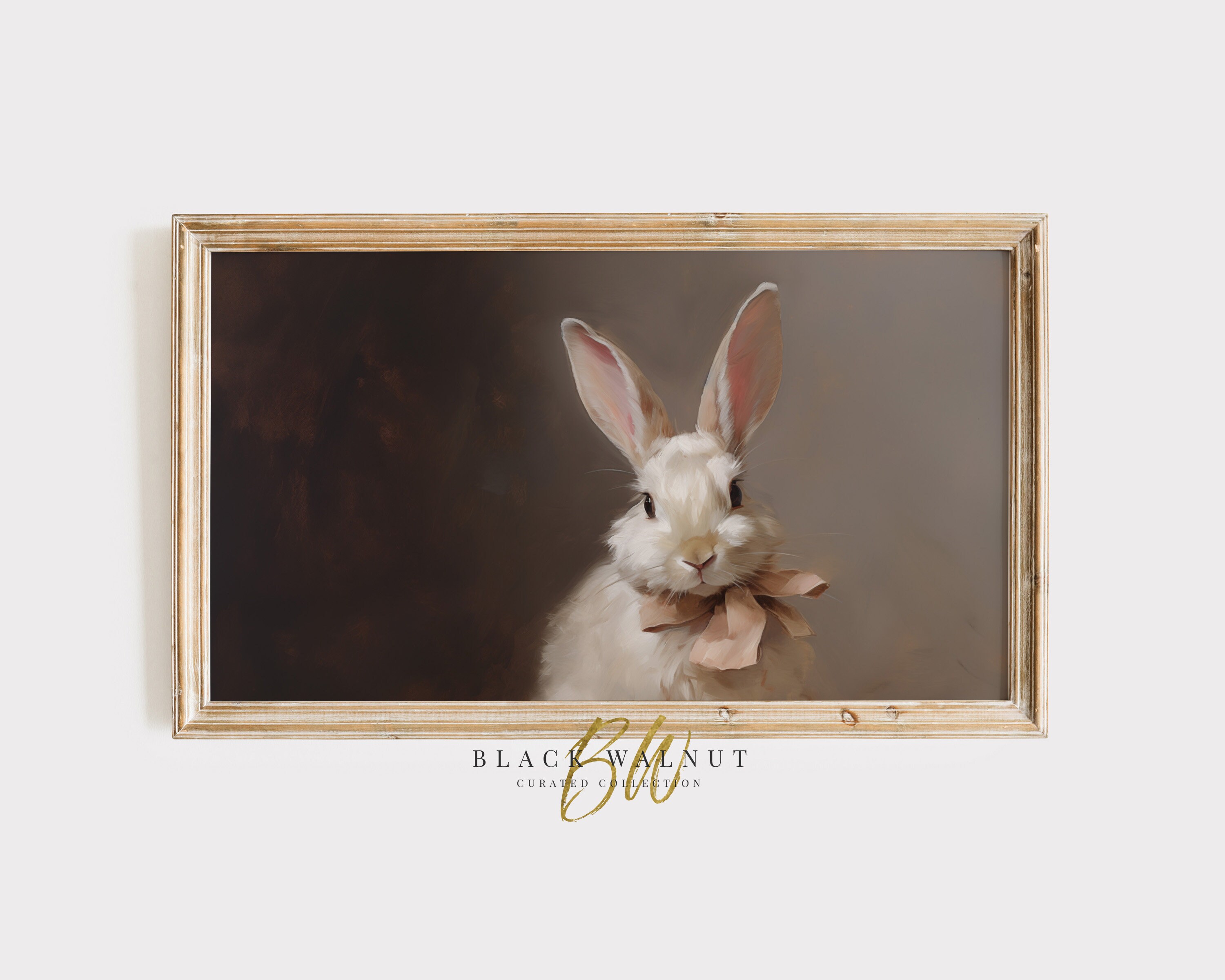 Frame TV Art Easter Set of 6, Bunny Rabbit Spring Pastel Wildflowers ...