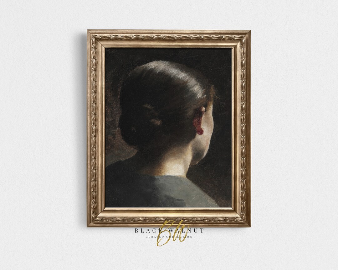 Vintage Female Portrait, Print of Antique Oil Painting, Printable ...