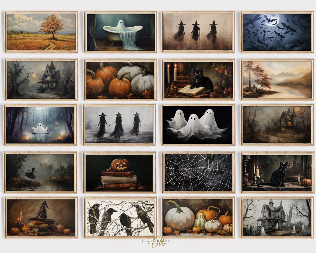 Frame TV Halloween Set of 20, Ghost Art, Pumpkin Paintings, Witches ...