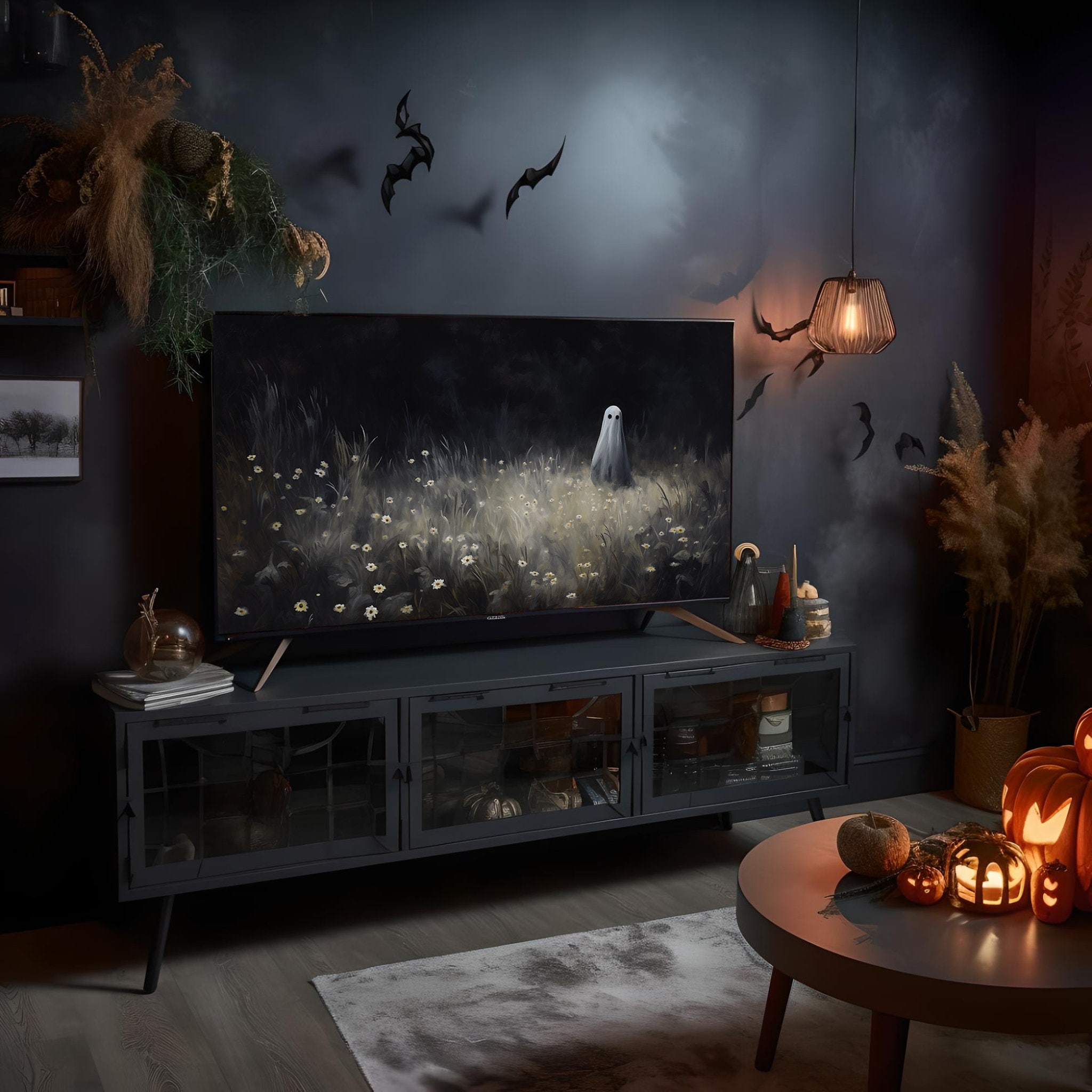 Frame TV Halloween Ghost Art, Samsung Frame TV Moody Decor, Ghost in ...