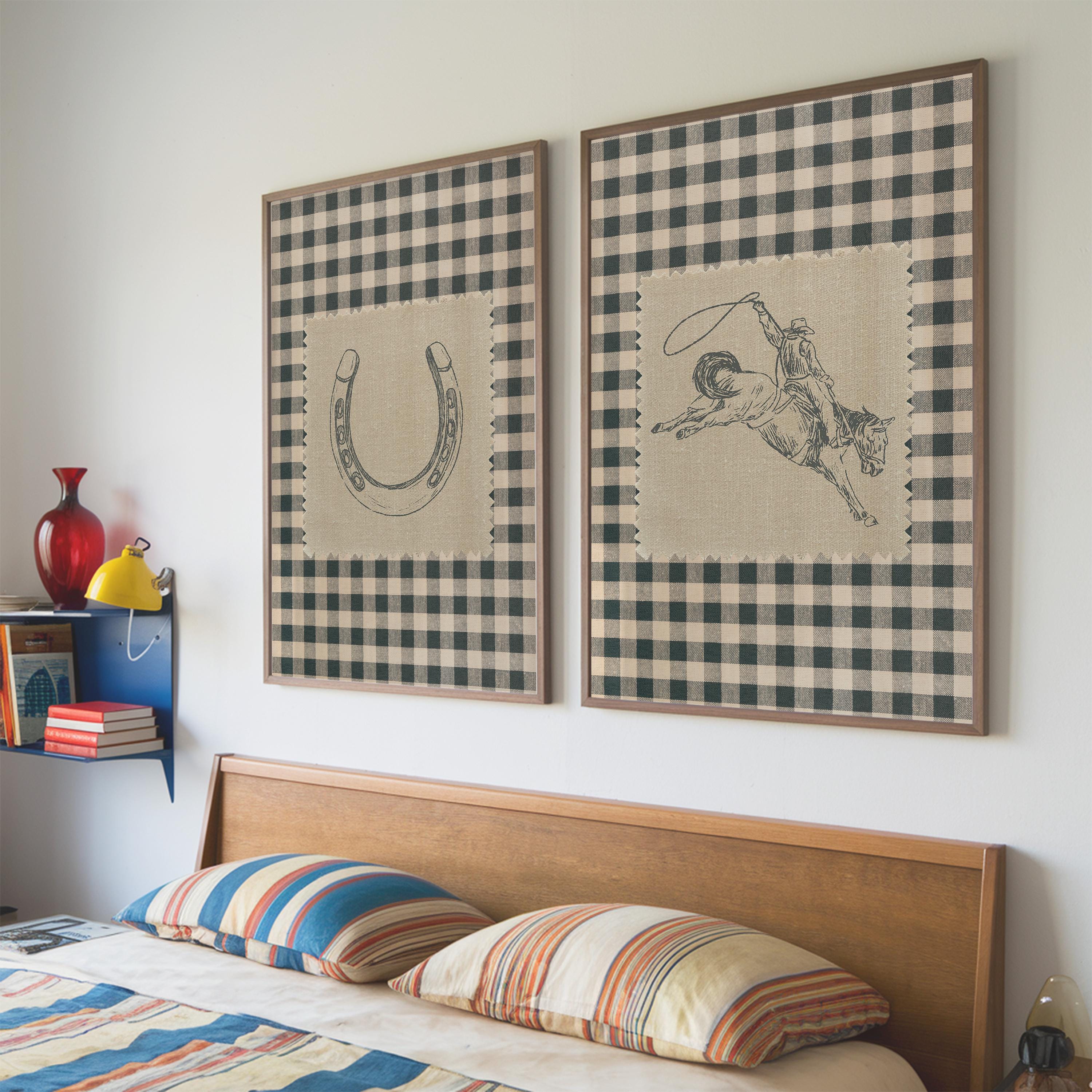 Western Wall Art Print Set of 2, Cowboy Rodeo Wall Art Set, Retro ...