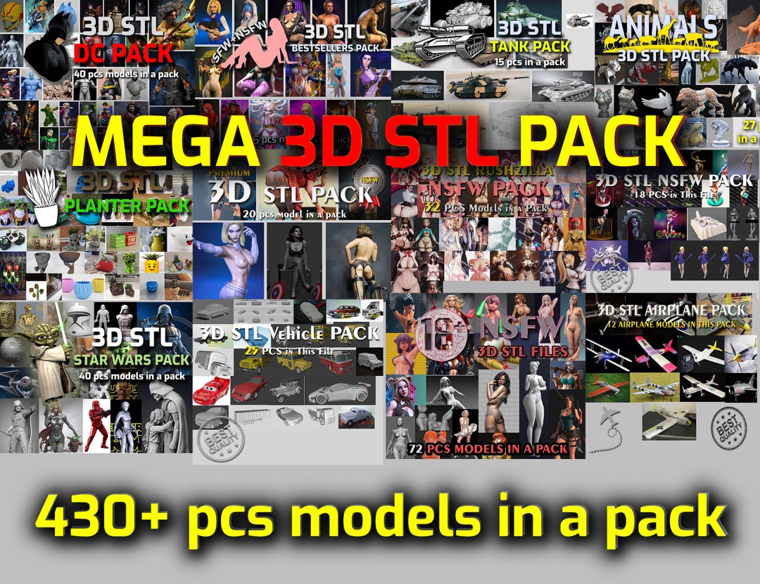 3D STL Best Mega Pack 430 Pcs Models High Quality - Etsy Australia
