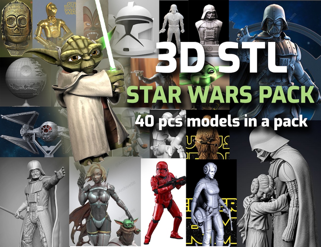 3D STL Star Wars Pack 40 Pcs Models 3d Stl Pack Stl Pack Stl - Etsy UK