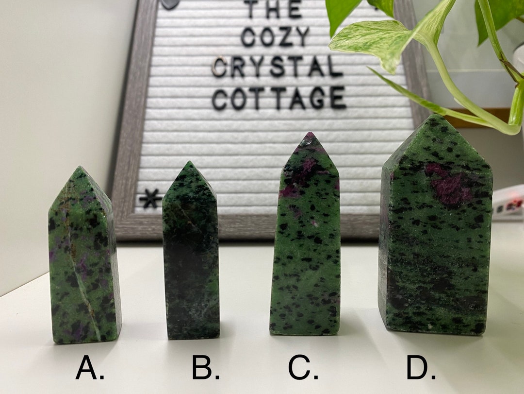 Ruby in Zoisite Tower Natural Stone Carved Point Anyolite Tower ...