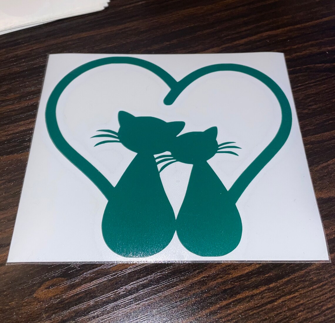Kitty Heart Decal - Etsy