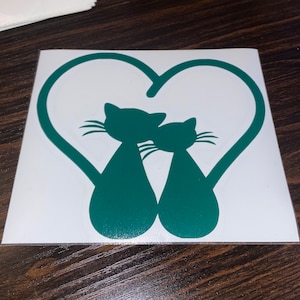 Kitty Heart Decal - Etsy