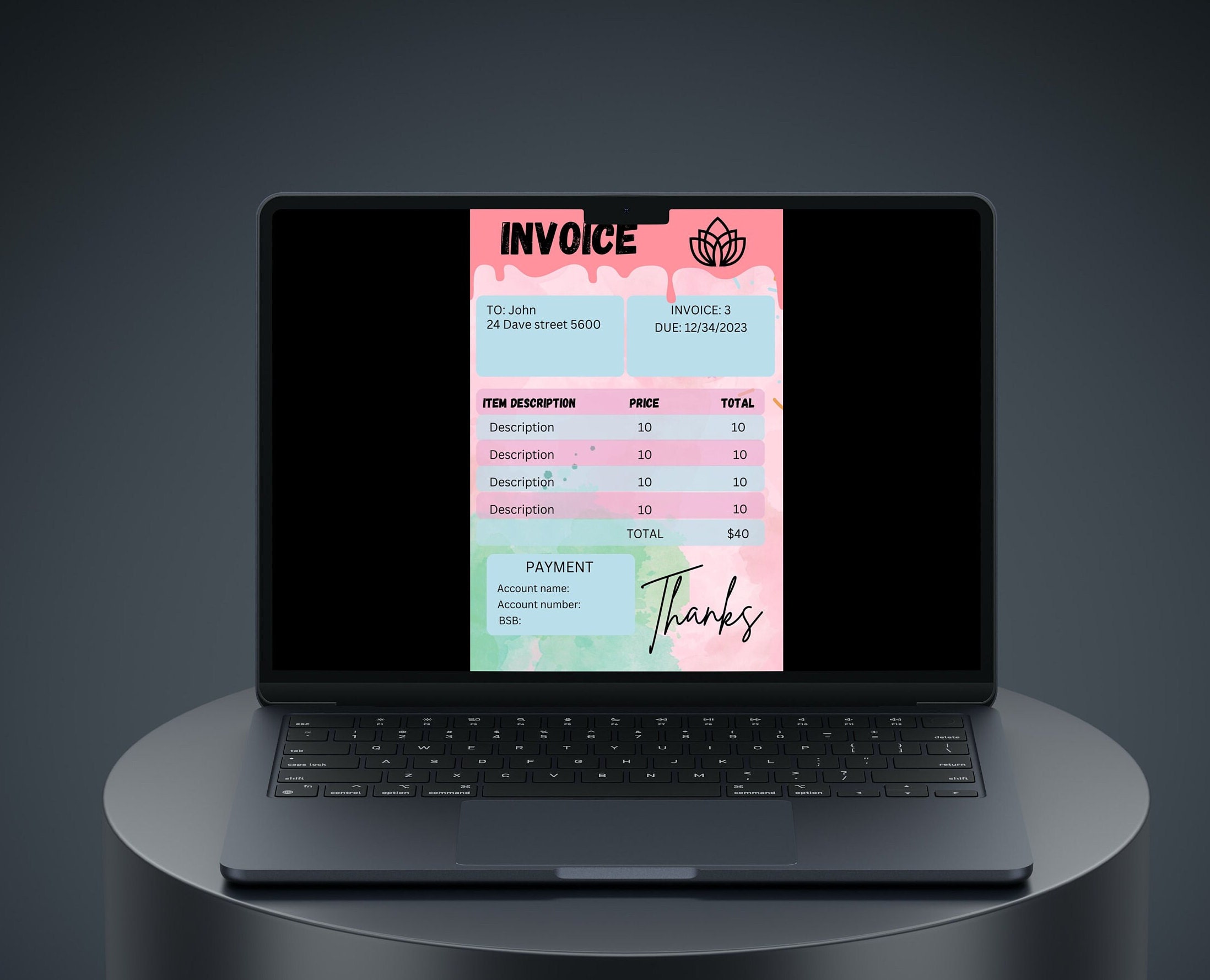 Invoice Template, Receipt Template, Cake Invoice Cake Recipe - Etsy ...