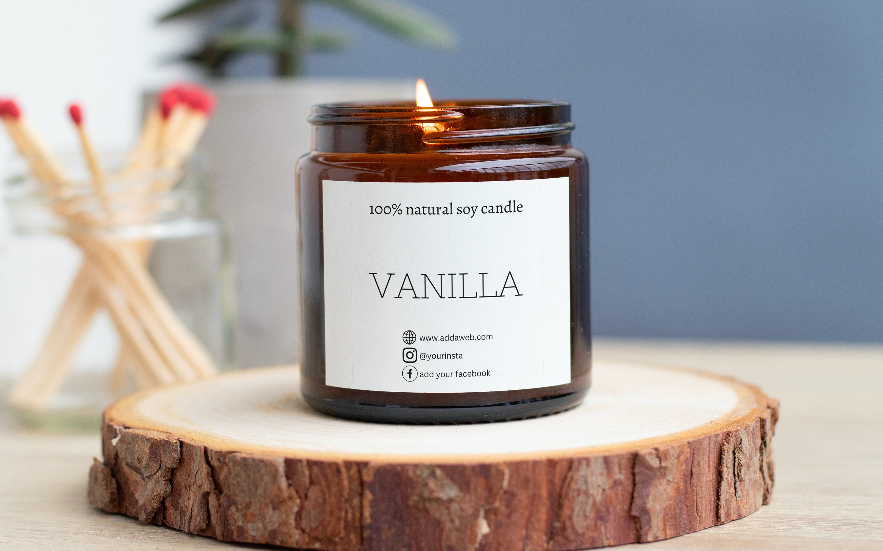 Minimalist Candle Label, Candle Label Template, Editable Label, Product ...