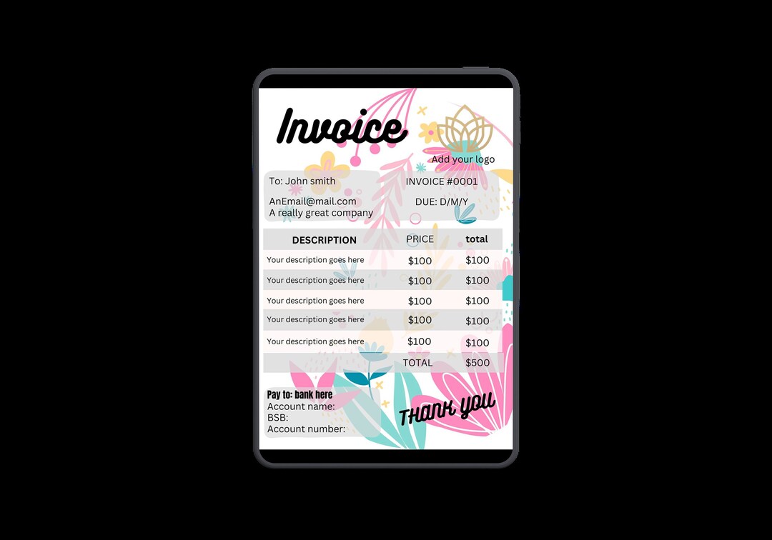 Easter Invoice Template 6 Pack. Receipt Template Easter-themed Invoice ...