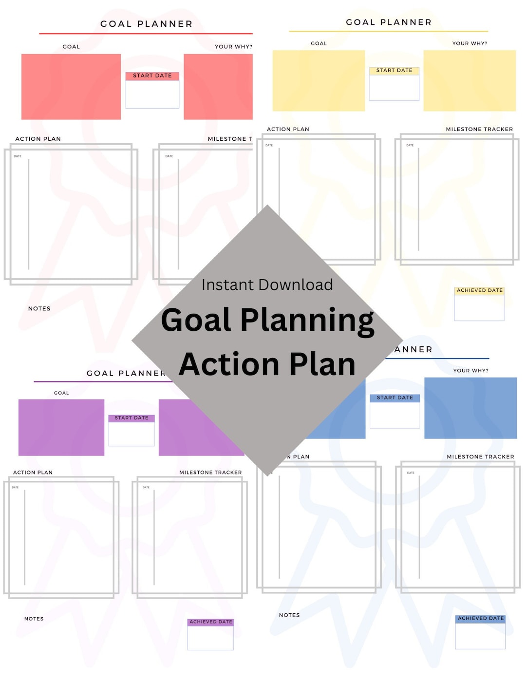 Digital Goal Action Plan, Printable PDF, Milestone Tracking, Instant ...