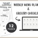 Simple Meal Plan Template, Meal Plan Print, Grocery Lists Printable ...