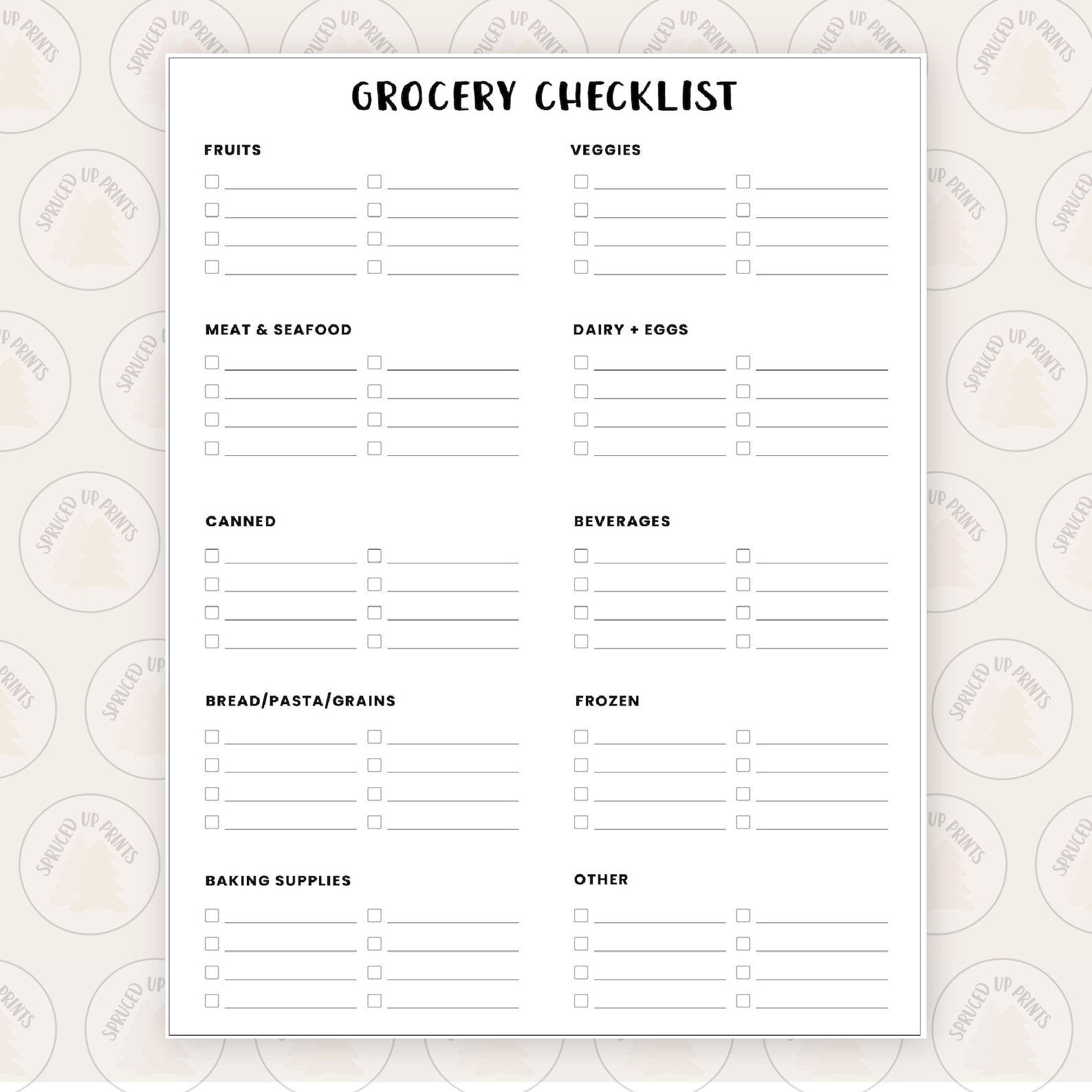 Grocery List | Grocery Shopping List Template PDF | Printable Grocery ...