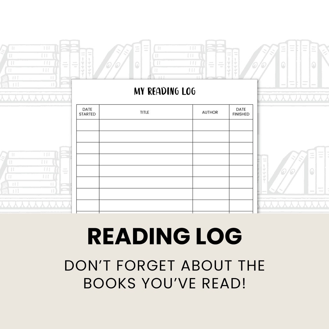 Minimalist Reading Log | Book Tracker (digital Download) - Etsy