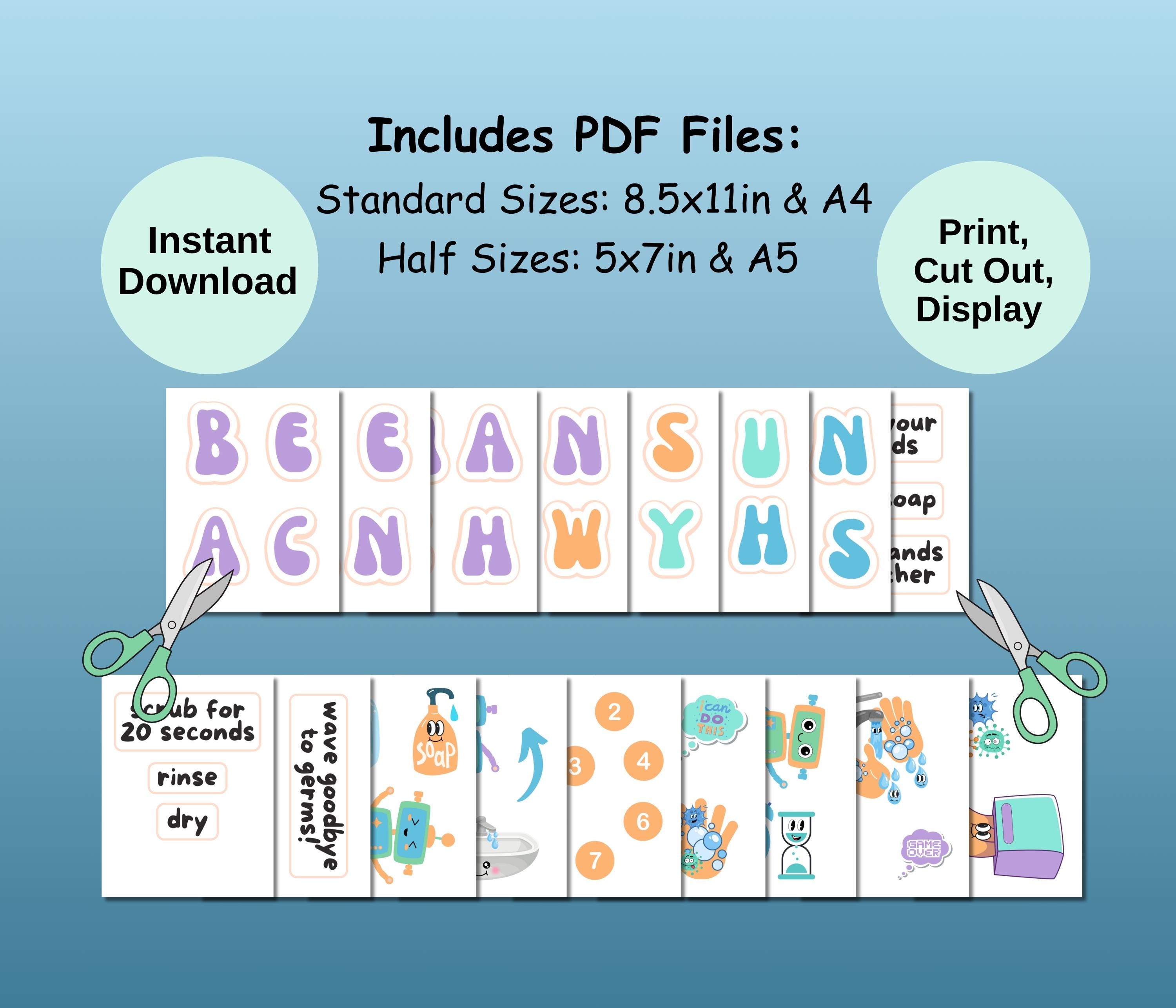 Wash Your Hands Bulletin Board Kit: School Nurse Office Decor (PDF ...