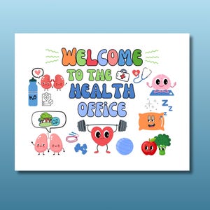 Welcome to the Health Office Poster, Cute Clinic Decor, School Nurse ...
