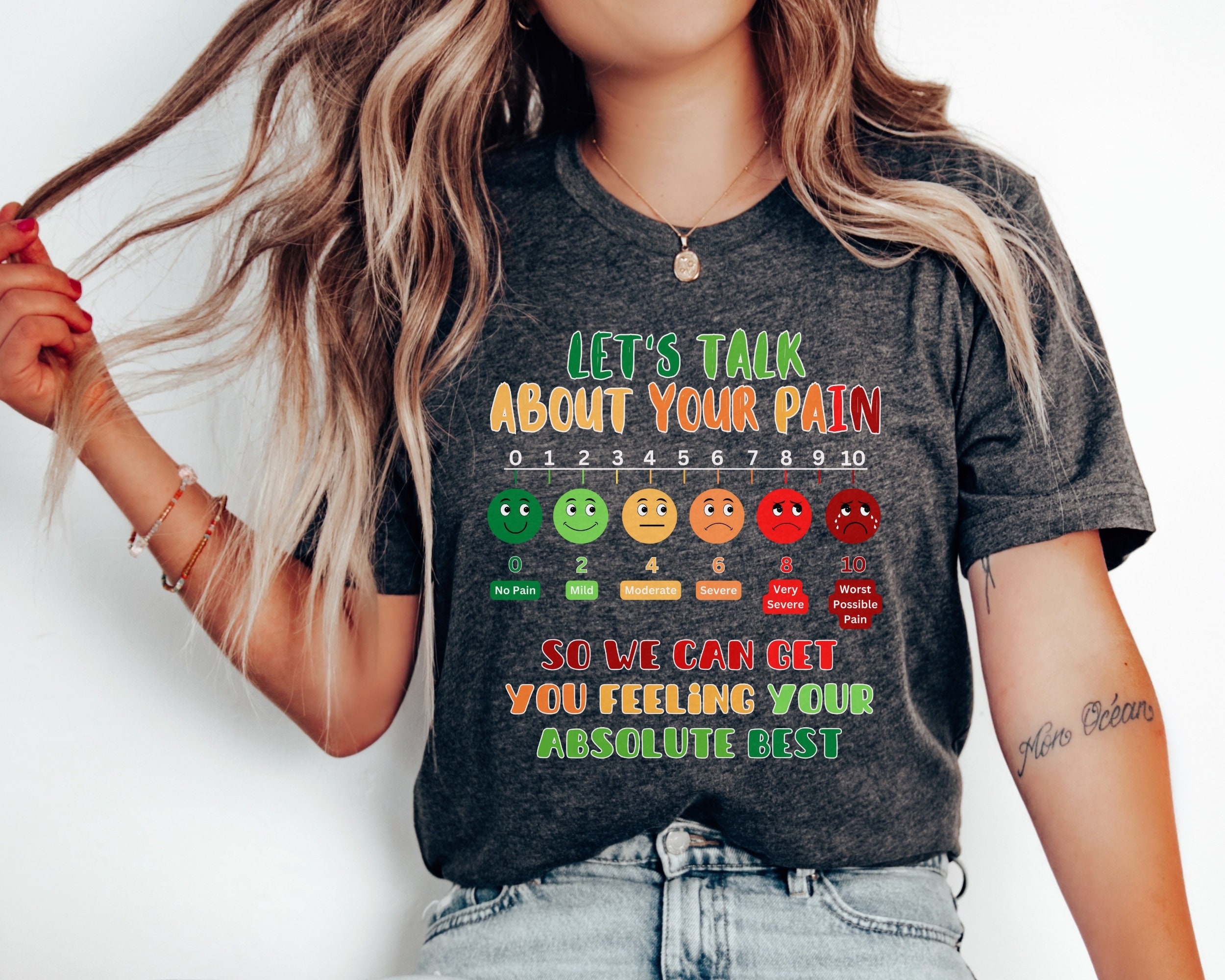 Pain Scale Tshirt, Physical Therapy Pain Assessment Shirt for ...