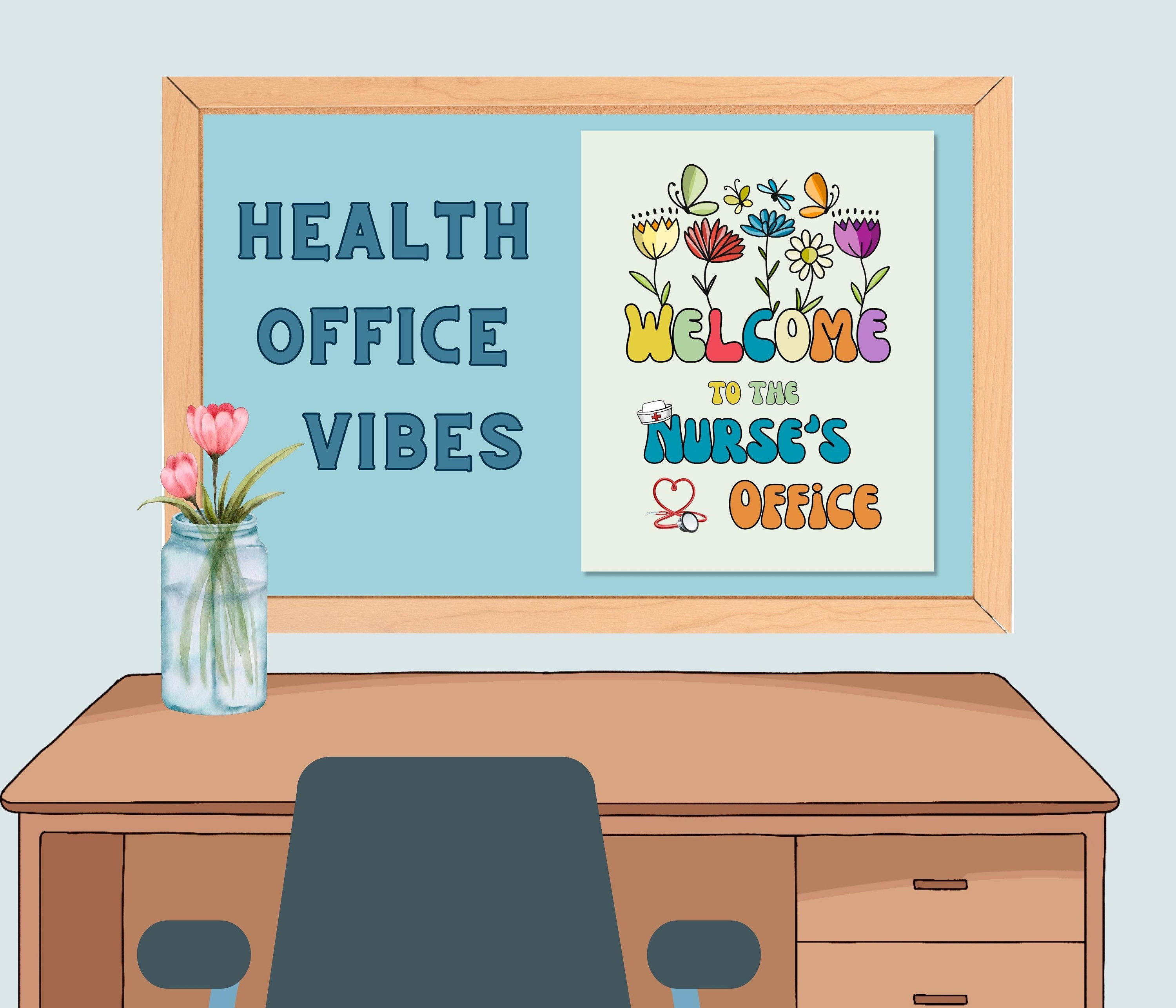 Nurse's Office Printable Welcome Poster, School Nurse Sign, Health ...