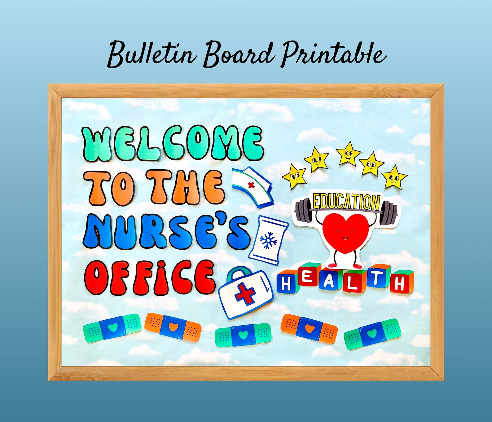 Nurse Office Bulletin Board Kit: School Clinic Decor (PDF Printable Set ...