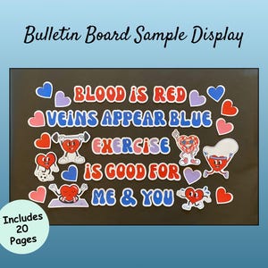 February Exercise Bulletin Board Kit, Valentine's Day School Nurse ...
