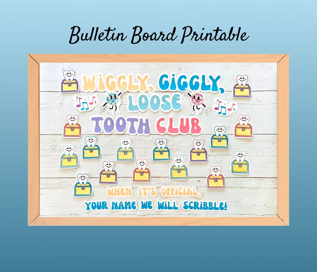 School Nurse Bulletin Board Kit: Lost Tooth Club Decor (PDF Printable ...