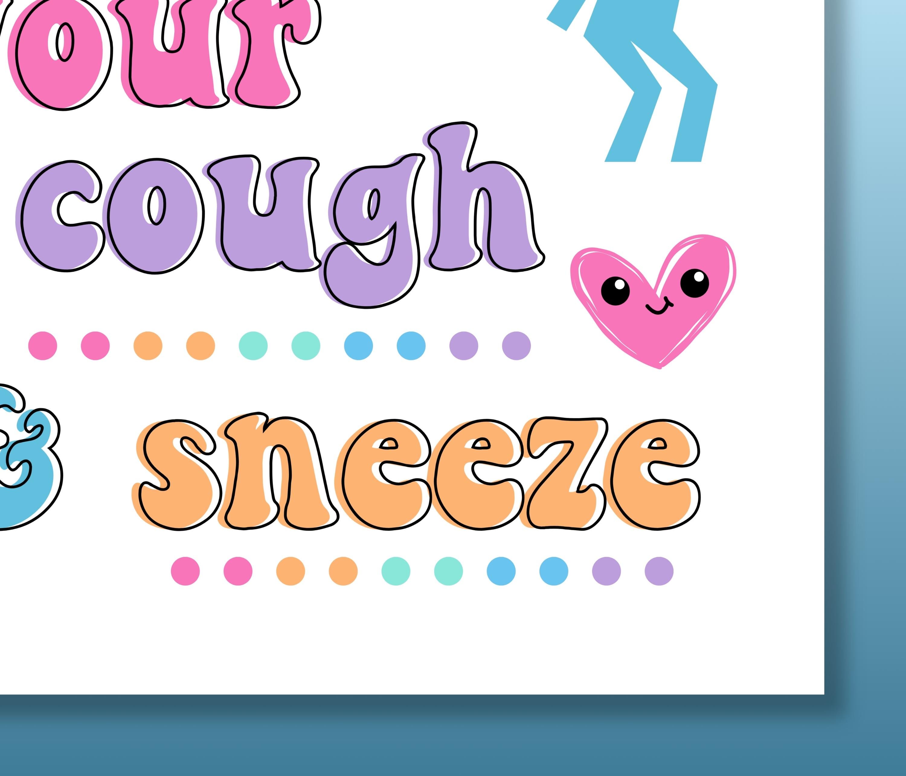 Cover Your Cough Poster: Pastel School Nurse Printable (digital ...