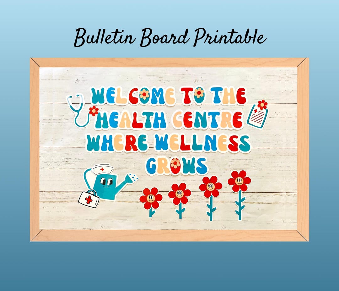 Health Centre Bulletin Board Decor, Printable Nurse Office Bulletin ...