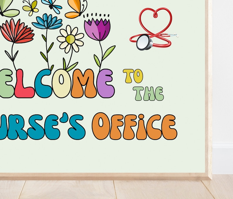 Digital Nurse Welcome Poster, Printable Nurse Office Welcome Door Sign ...