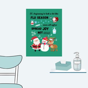 Holiday Flu Season Poster: School Nurse Health Clinic Decor (digital ...