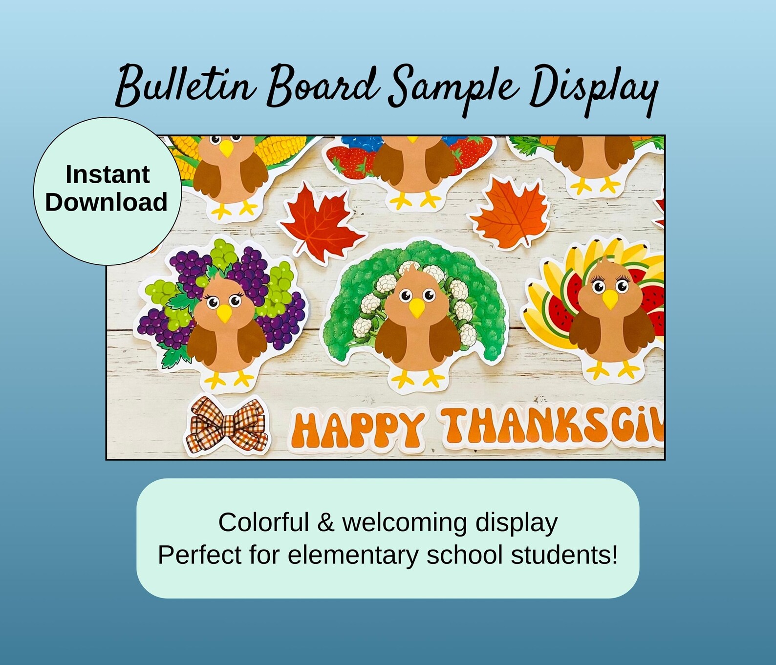 Thanksgiving Bulletin Board Kit: Fall Healthy Habits Nutrition Decor ...