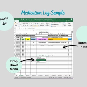 School Nurse Medication Log Spreadsheet School Nurse Medication ...