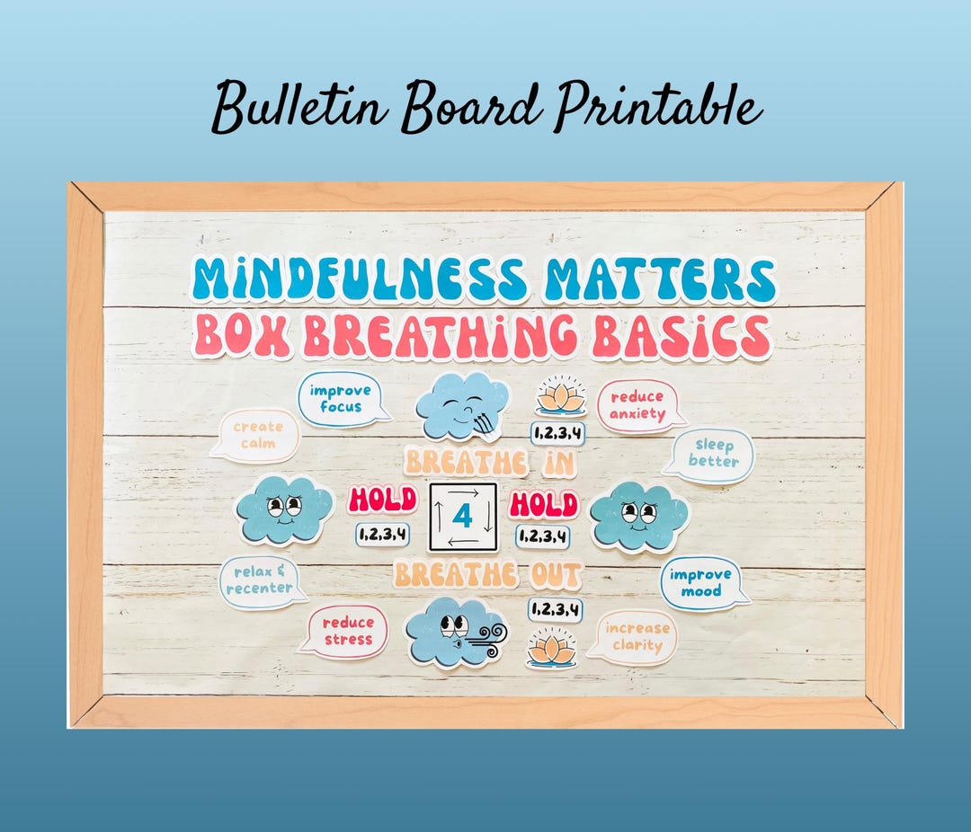 Mindfulness Matters Bulletin Board Kit, School Nurse Decor, Breathing ...