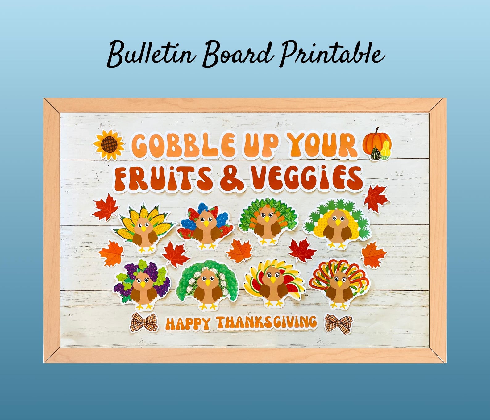 Thanksgiving Bulletin Board Kit, Fall Healthy Habits School Nurse Decor ...