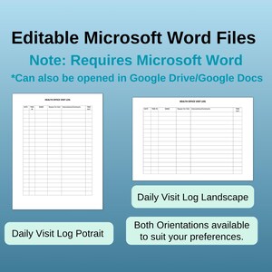 School Nurse Office Visit Log Template Bundle (PDF & Word) - Etsy