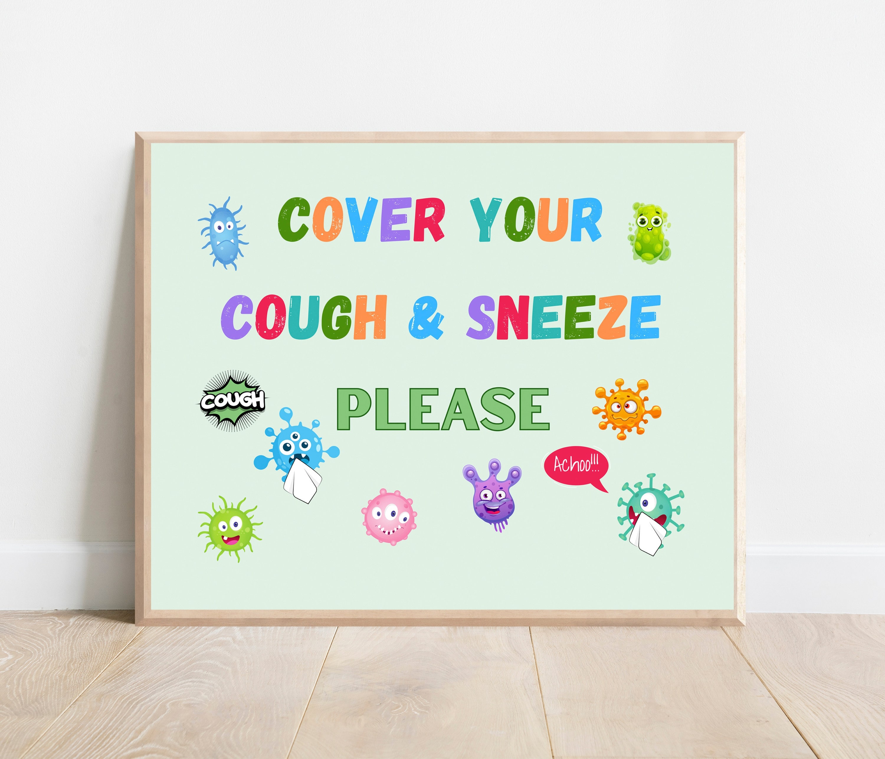 Coughing Mask Posters Cover Your Cough Etsy UK