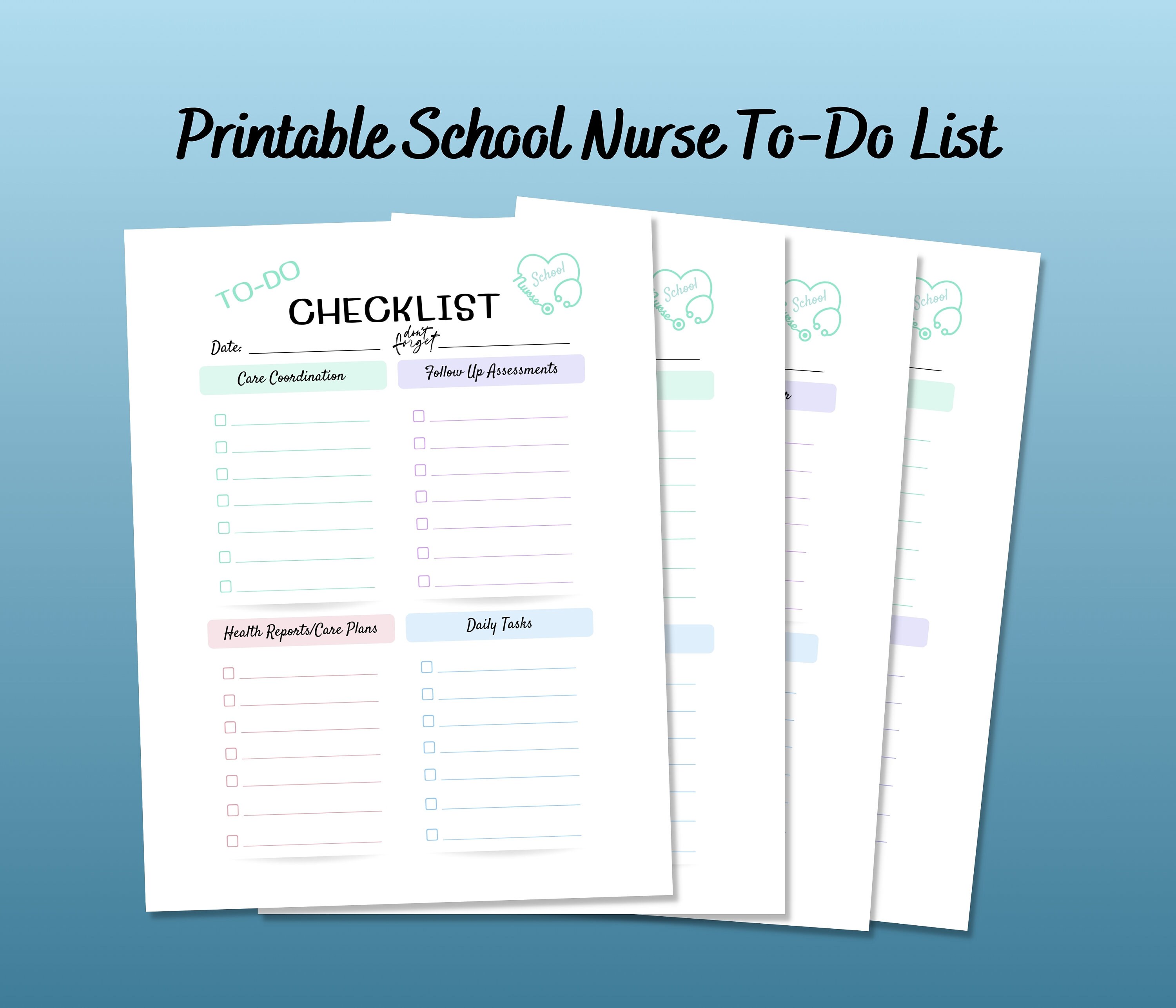 School Nurse Checklist Printable, Nurse Office to Do List, School Nurse ...