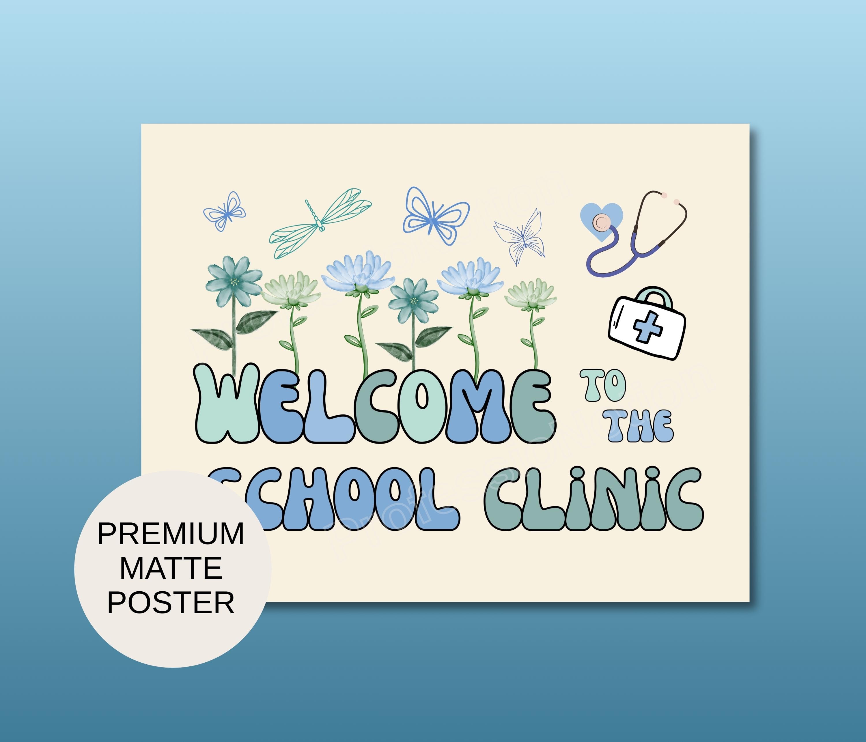 Neutral School Clinic Poster - Welcome Sign, Health Office Wall Art - Etsy