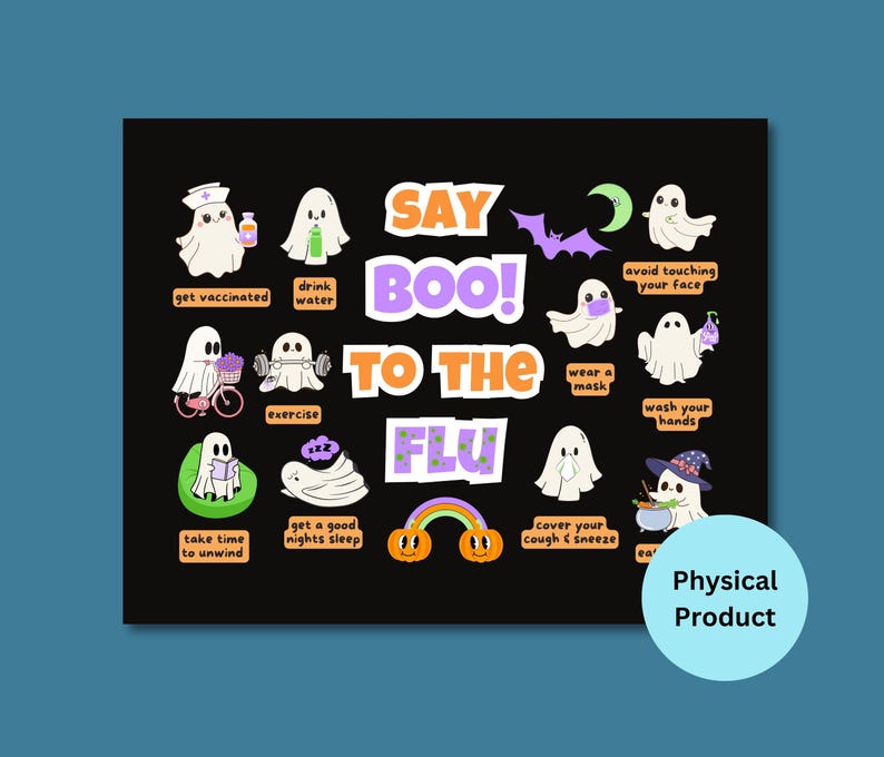 Halloween School Nurse Poster: Fall Flu Season Health Office Decor - Etsy