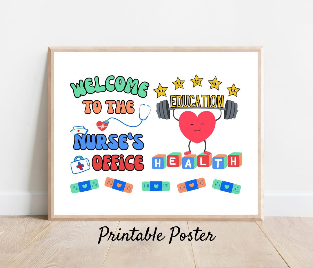 Digital Nurse Welcome Poster, Printable Nurse Office Welcome Door Sign ...