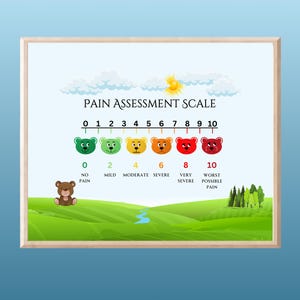 Pediatric Bear Pain Scale Printable Poster, Clinic Pain Chart, Pain ...